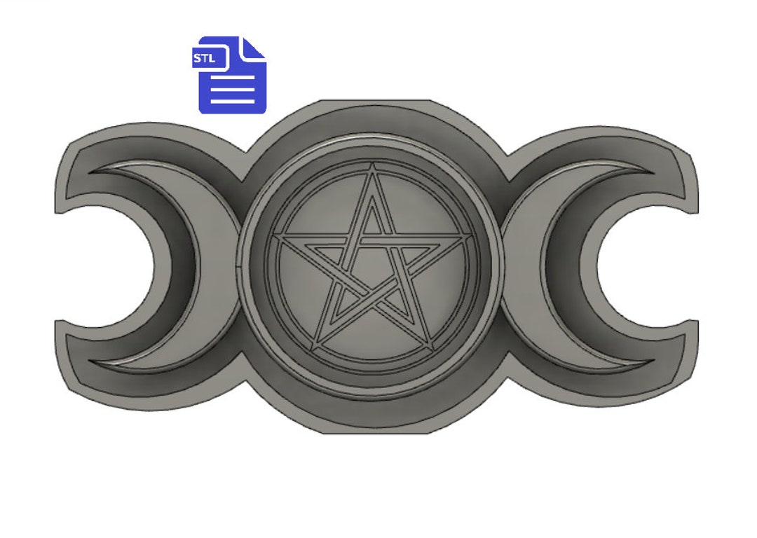Triple Moon Dish STL File for 3D Printing FILE ONLY Triple Moon Candle ...