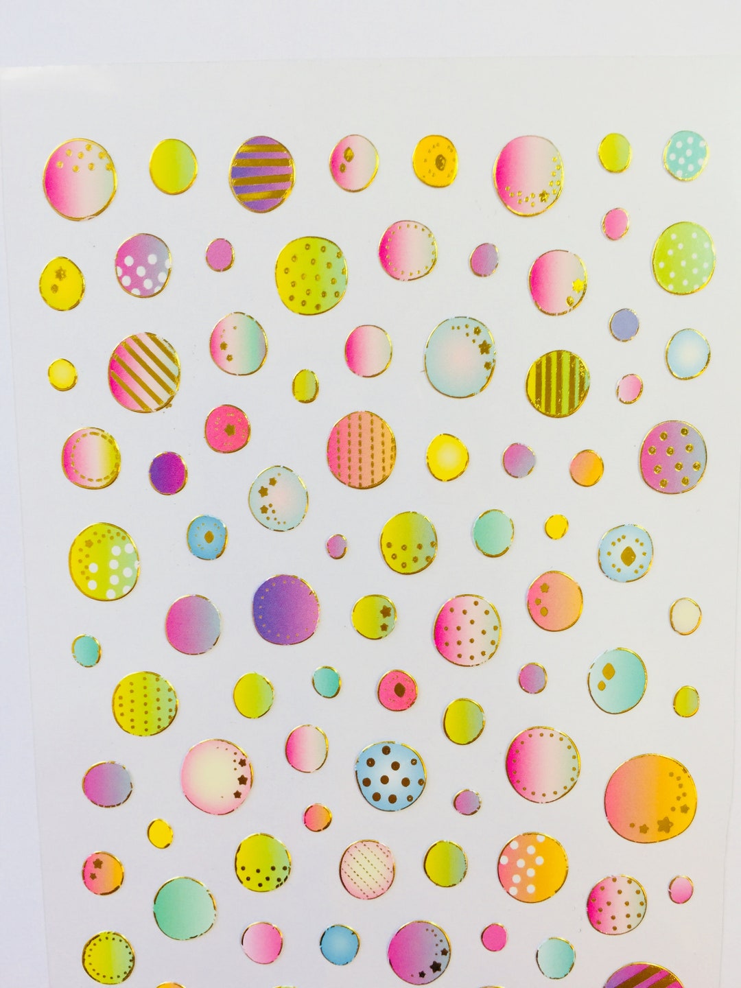 Colorful Circles Stickers 1 Sheet Craft Supplies Tiny Small - Etsy