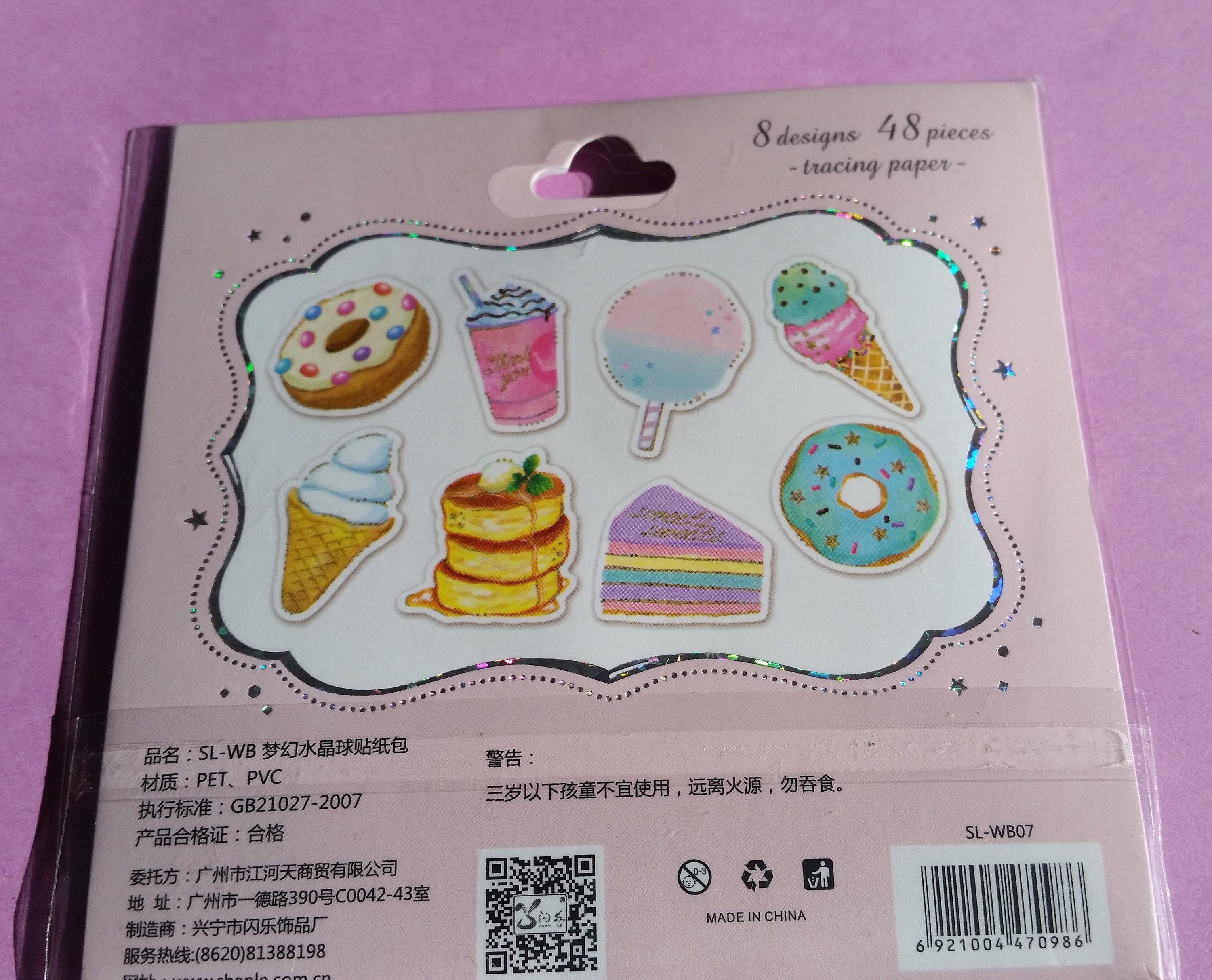 Sweets Sticker Flakes 48 Pieces Stickers Pack Pastel Matte | Etsy