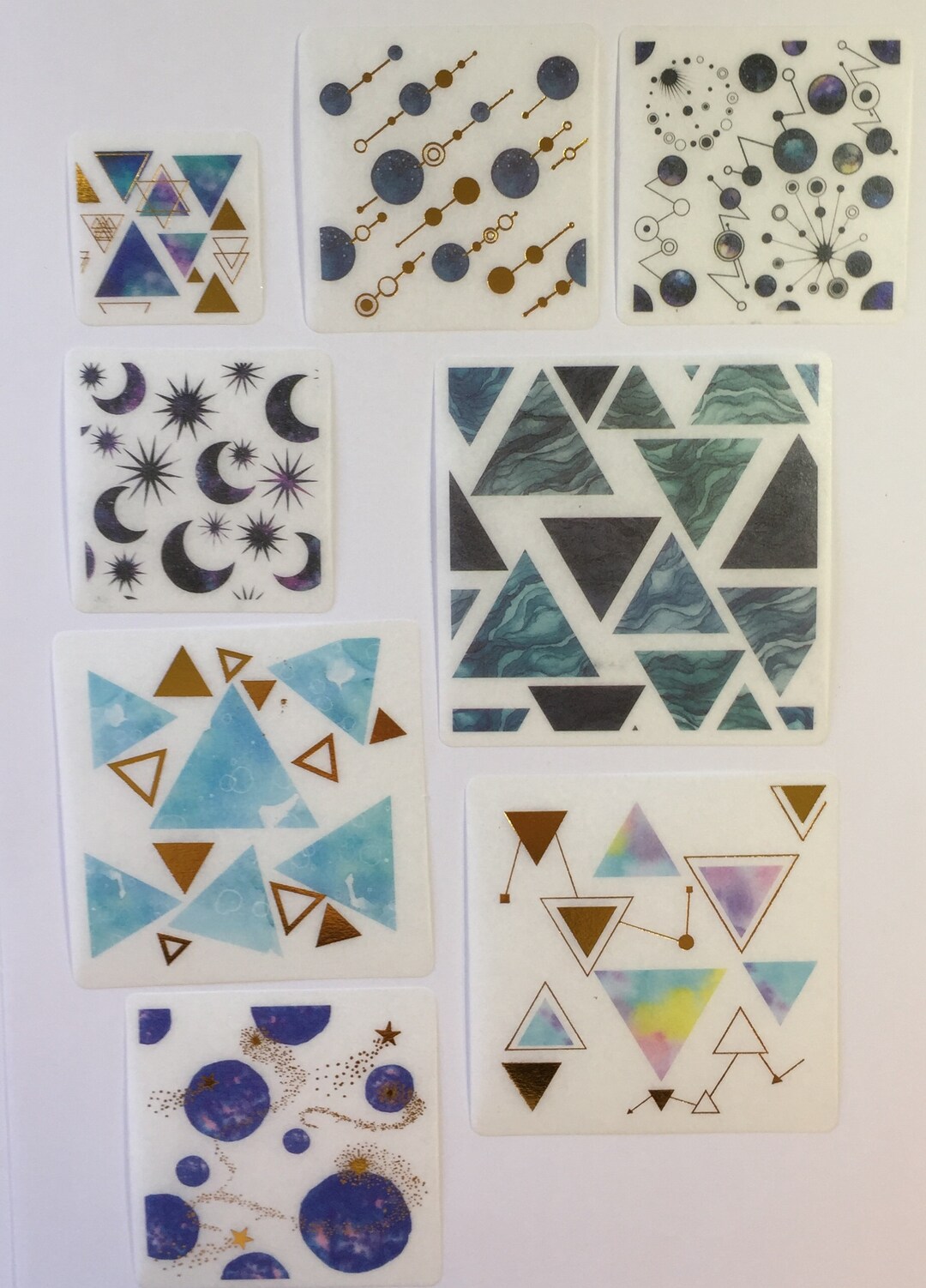Geometric Shapes Sticker Pieces 60 Pieces Moon Circles Triangles ...