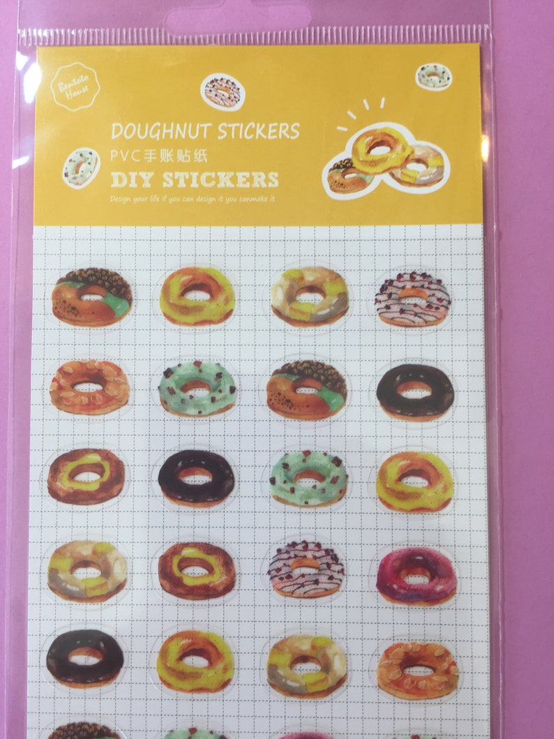 Small Realistic Donut Stickers 1 Sheet Craft Sticker | Etsy