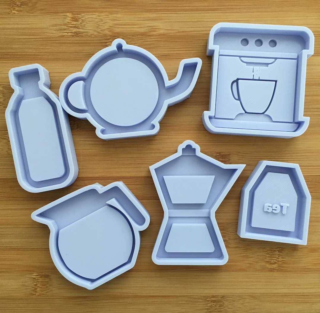 Coffee & Tea Time Items Silicone Mold, Food Safe Silicone Rubber Mould ...