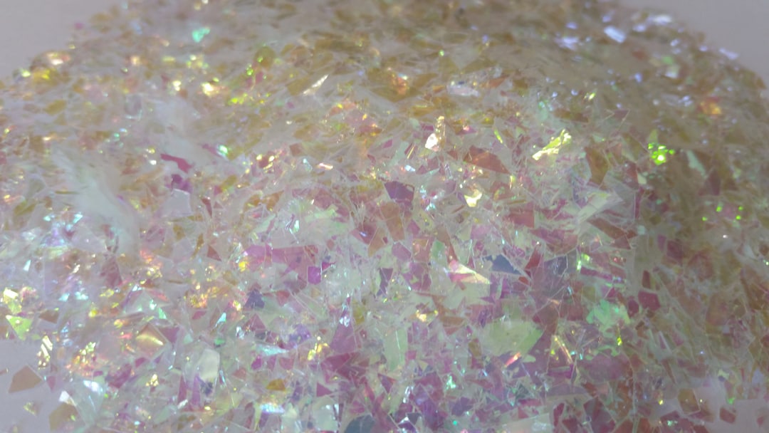 Iridescent White Cellophane Glitter Flakes - Mylar Glitter Flakes - Etsy