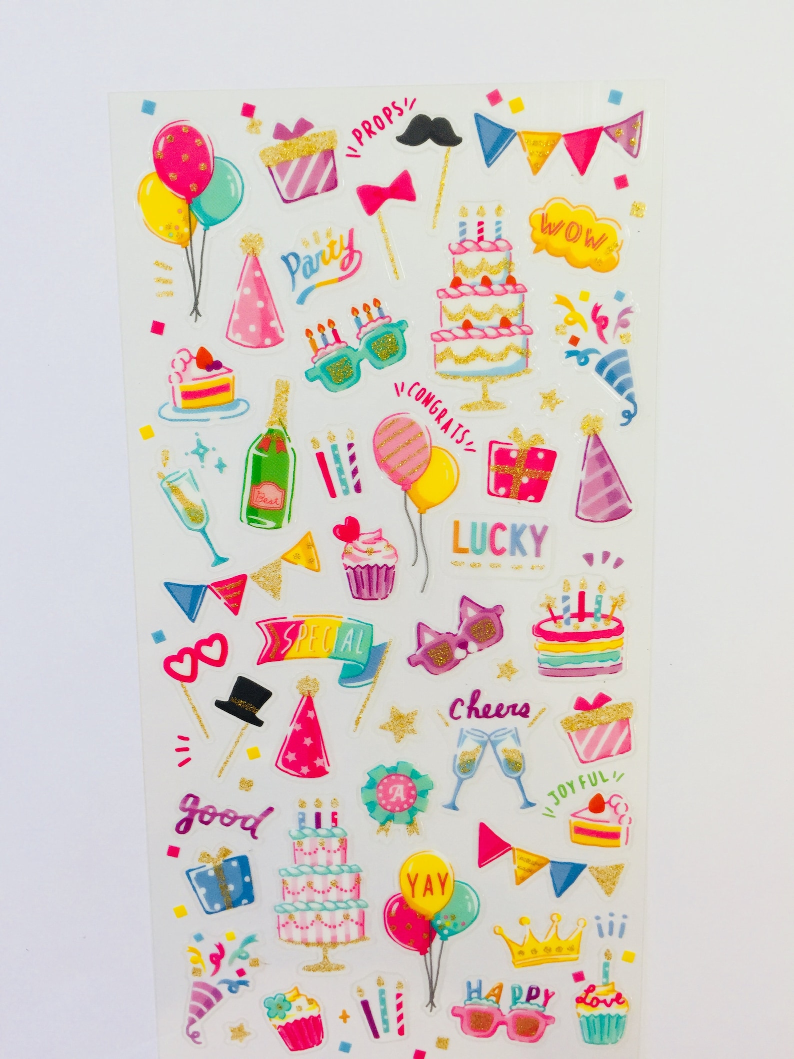 Celebration Stickers 1 Sheet Party Plastic Sticker | Etsy