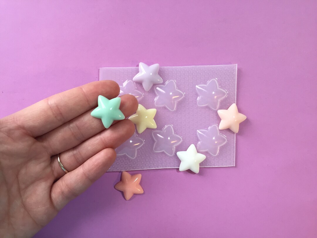 Small Puffy Stars Resin Mold Flexible Plastic Star Resin Molds Star ...