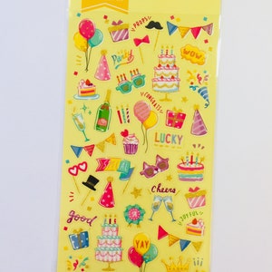 Celebration Stickers - 1 Sheet - Party Plastic Sticker - Glitter ...