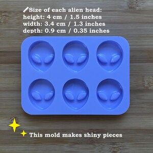 Small Alien Head Resin Mold UFO Jewelry Earrings Mold Flexible Silicone ...