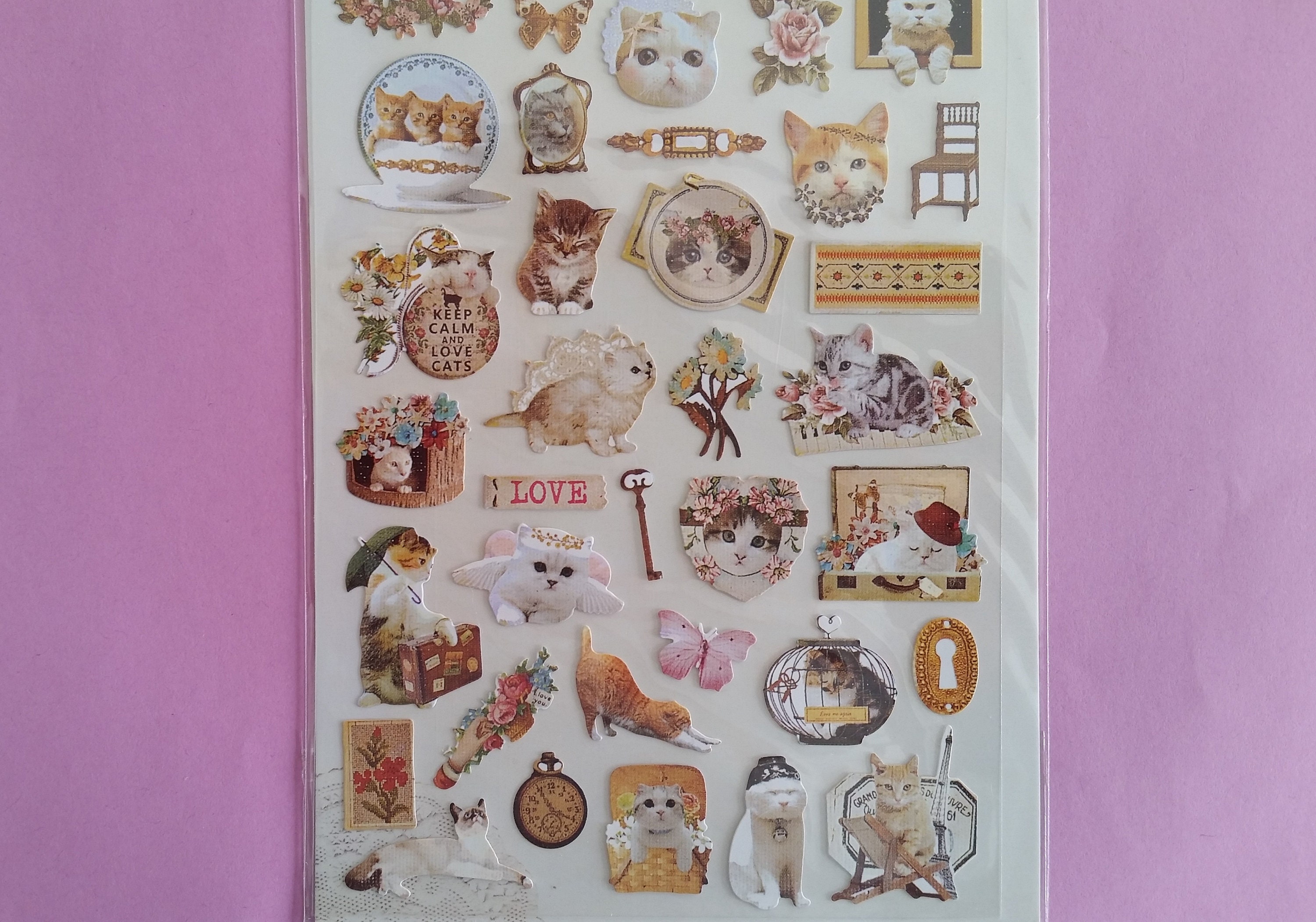Realistic Cat Stickers 1 Sheet Feline Kitty Kitten Persian - Etsy