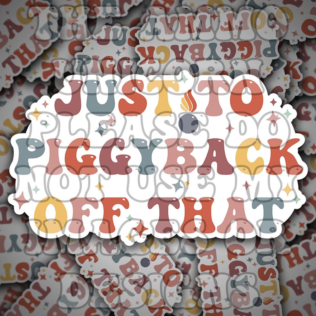 Piggyback Sticker - Etsy