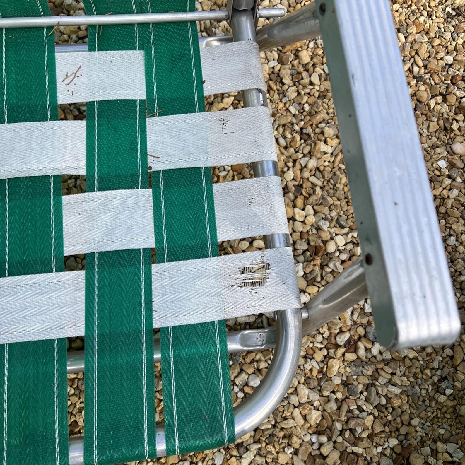 Pair Vintage Low/short Aluminum Folding Lawn/ Beach Chair - Webbing ...