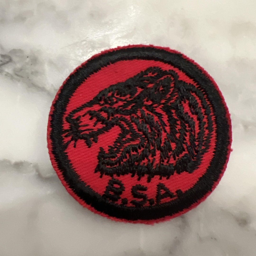 Used Vintage Tiger Patrol Boy Scout BSA Red Felt Gauze Back Patch ...