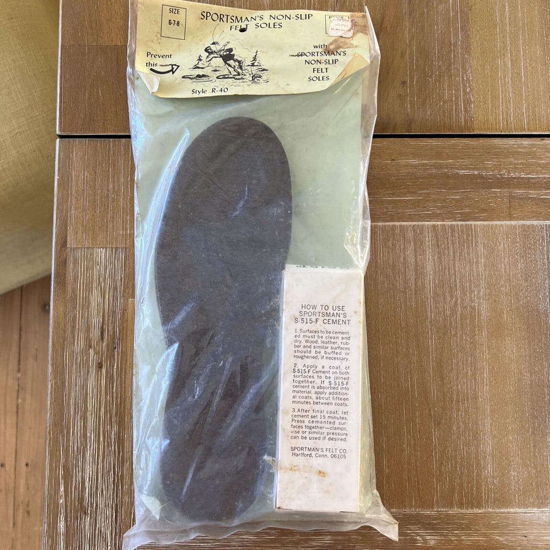 Wader Boot Bottom Felt Sole Replacement Kit RARE Vintage Size 6 7 8 Kit ...