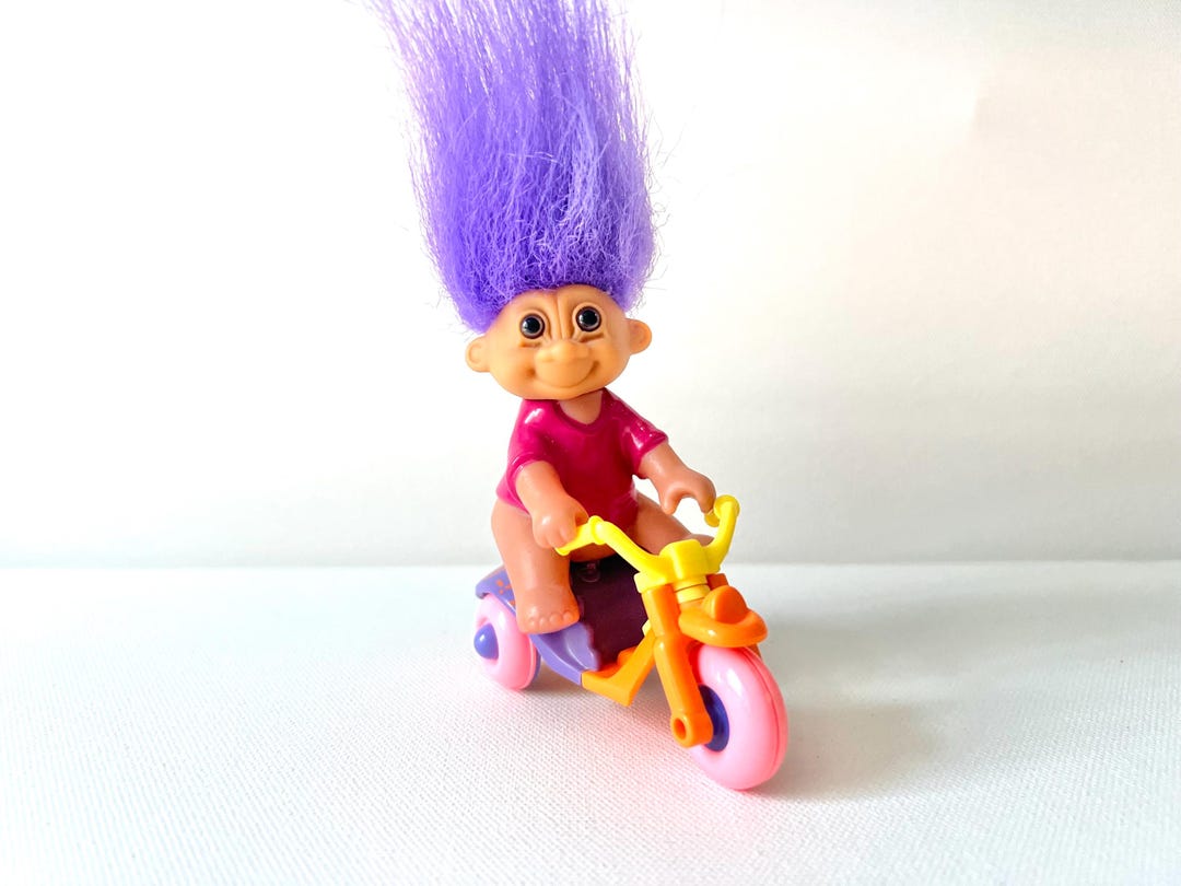 Vintage Russ Troll Doll, Bike, Trike, Bicycle, Tricycle, Purple Hair ...