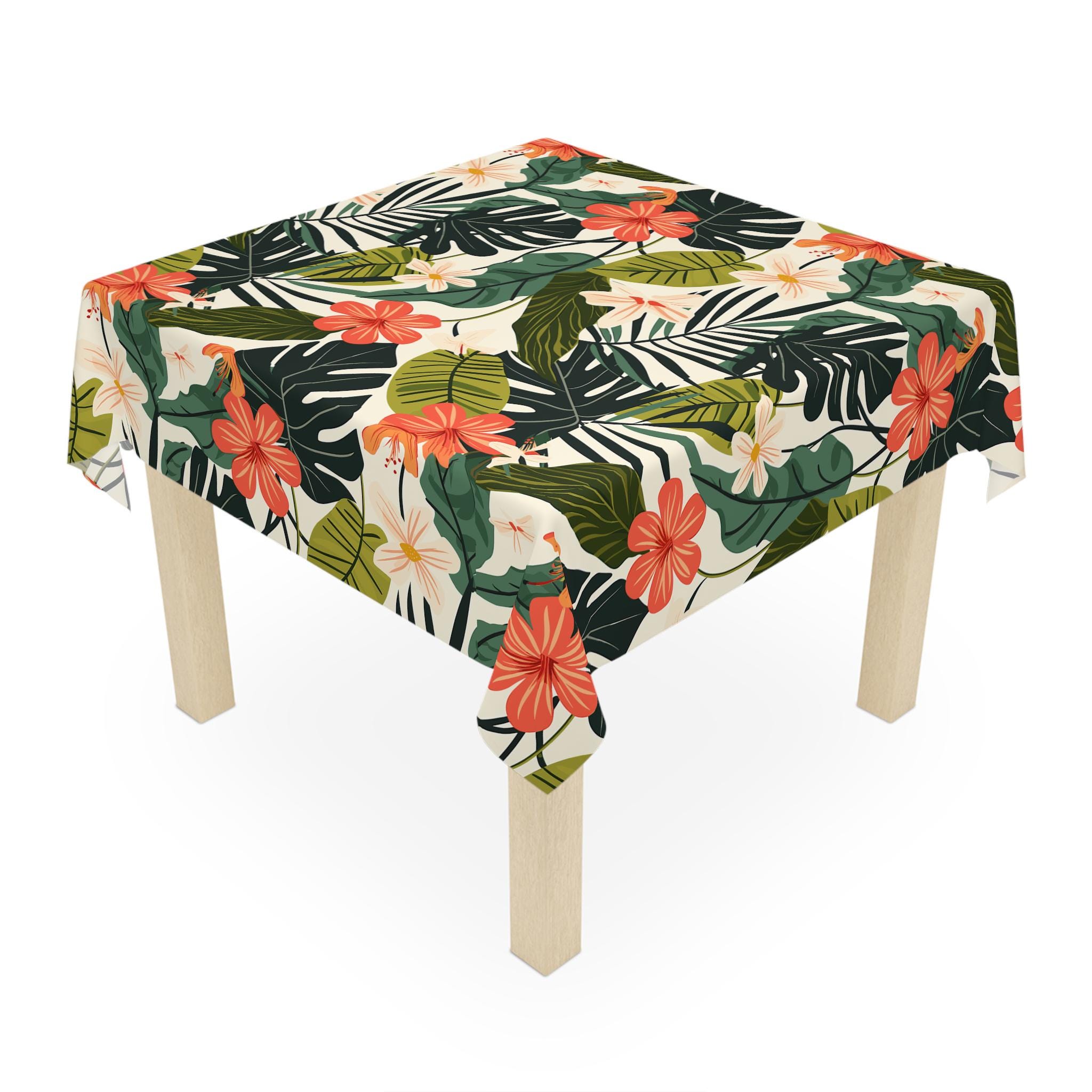 Hawaiian Tablecloth, Luau Party Decor, Tropical Dining Cover, Island ...