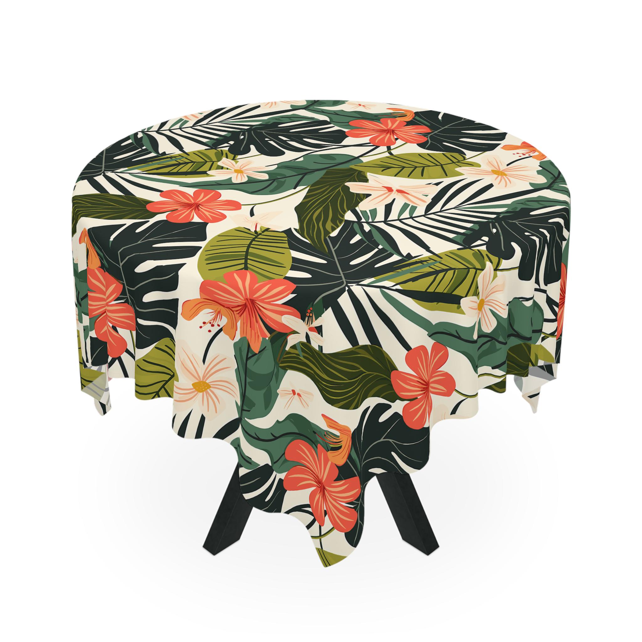 Hawaiian Tablecloth, Luau Party Decor, Tropical Dining Cover, Island ...