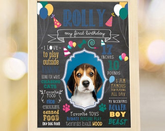 Rottweiler Dog Birthday Board With Photo Instant Download Template ...