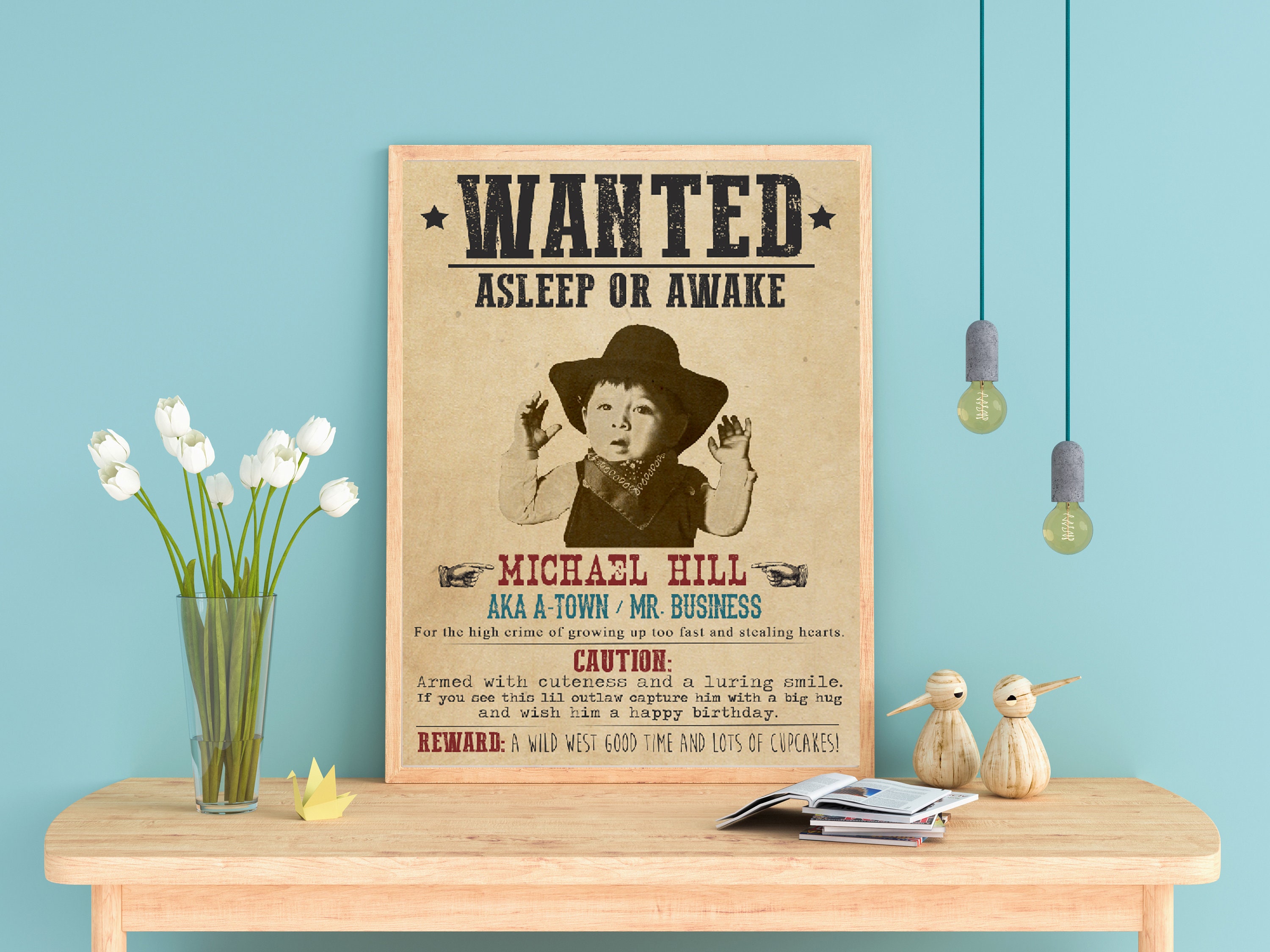Birthday Poster Wanted Theme DIGITAL FILE | Etsy