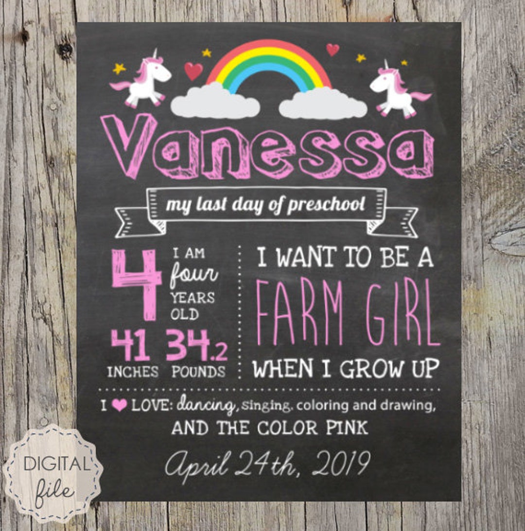 Girls Last Day of School Sign - DIGITAL FILE! - Etsy