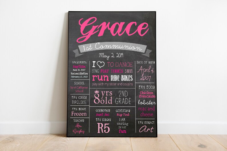First Communion Board DIGITAL Sign | Etsy