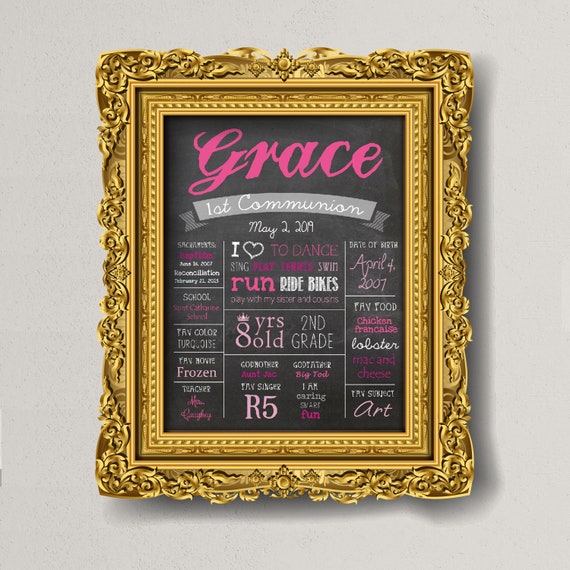 First Communion Board DIGITAL Sign | Etsy
