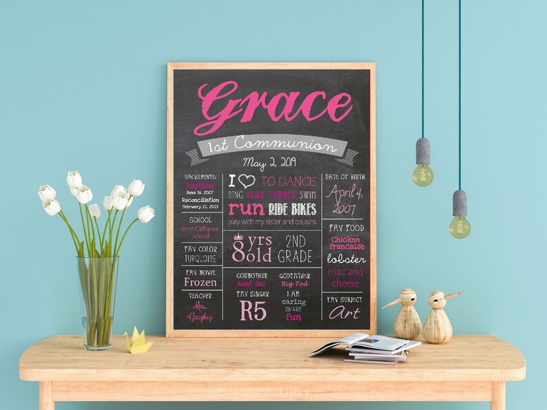 First Communion Board DIGITAL Sign | Etsy
