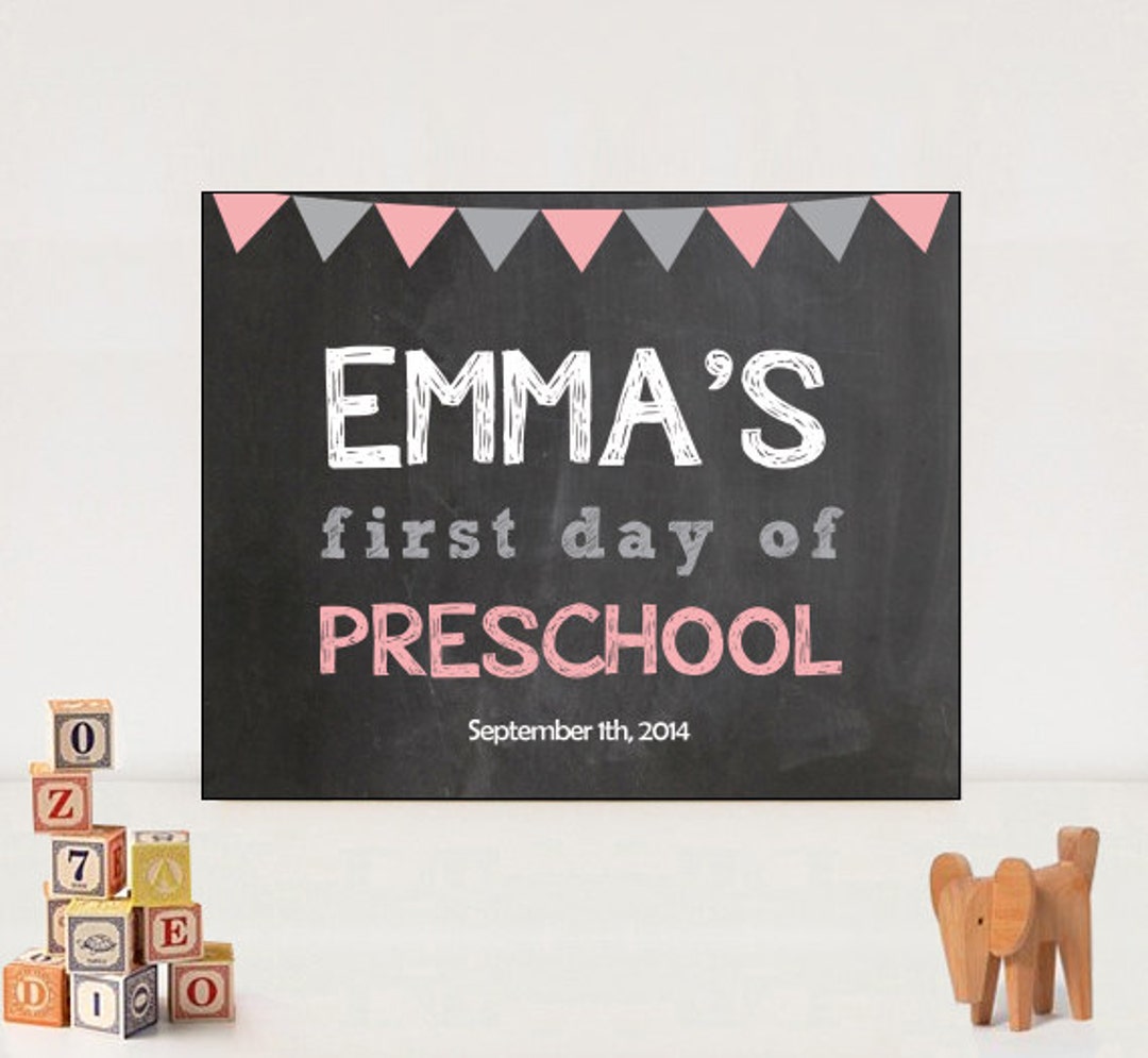 Last Day of Preschool - Girls Last Day of Kindergarten Sign ...