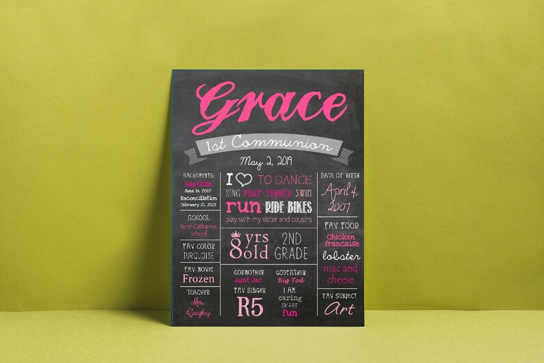 First Communion Board DIGITAL Sign | Etsy