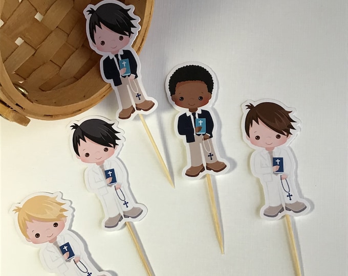 Communion Boy Custom Cake Topper, First Holy Communion- Confirmation ...