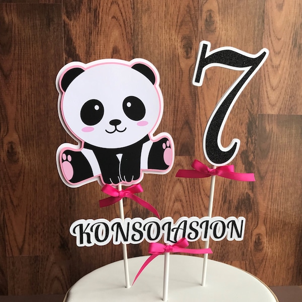 Panda Cake Topper - Etsy
