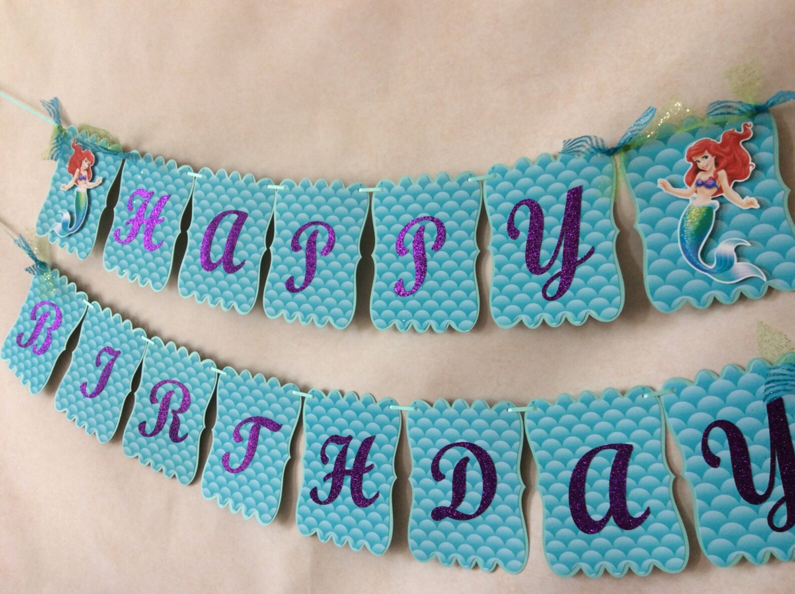 Little Mermaid Banner. Under the Sea Decor. Ariel Birthday - Etsy