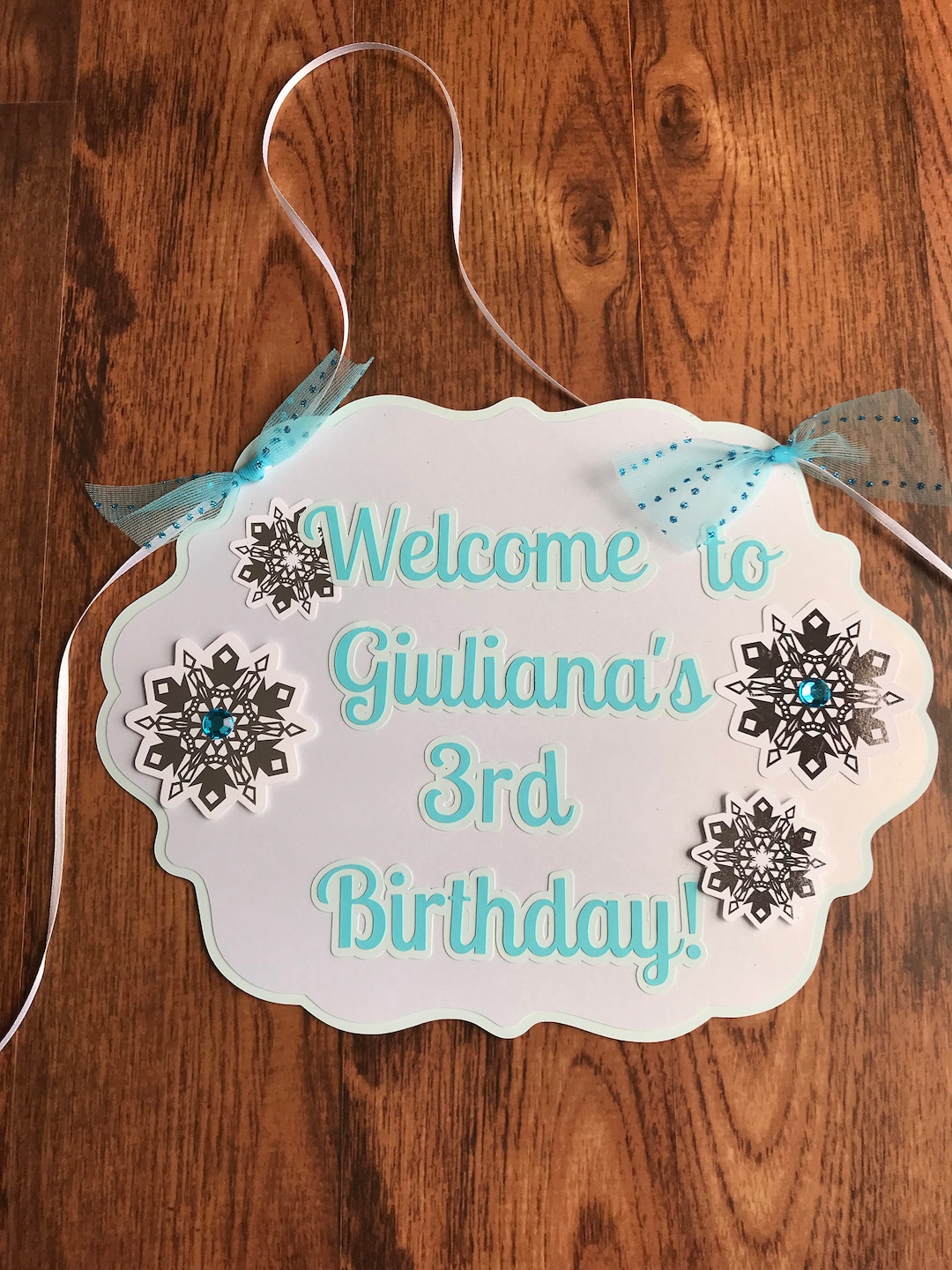 Frozen Birthday Sign, Frozen Welcome Door Sign, Welcome Frozen Sign 3D ...