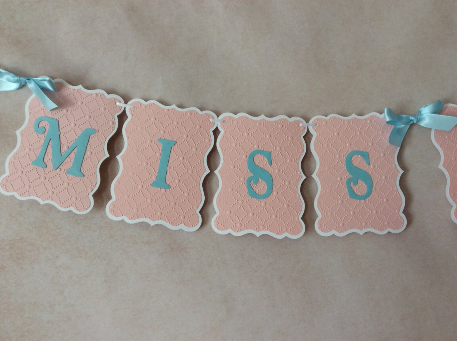 Miss to Mrs Banner Wedding Sign Blue and Pink Photo | Etsy