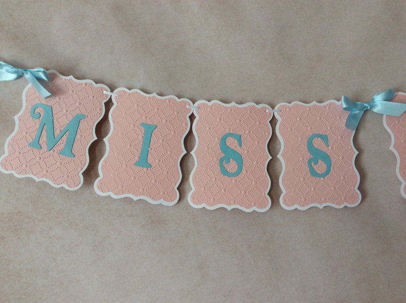 Miss to Mrs Banner Wedding Sign Blue and Pink Photo - Etsy