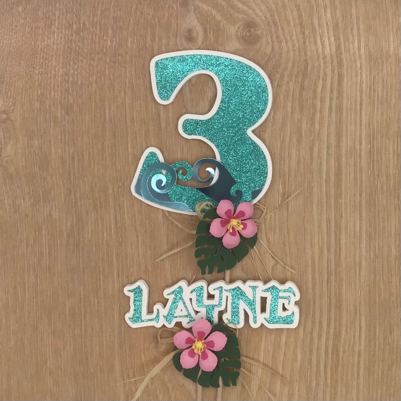 Moana Cake Topper Centerpiece Tropical Party Table Decor - Etsy