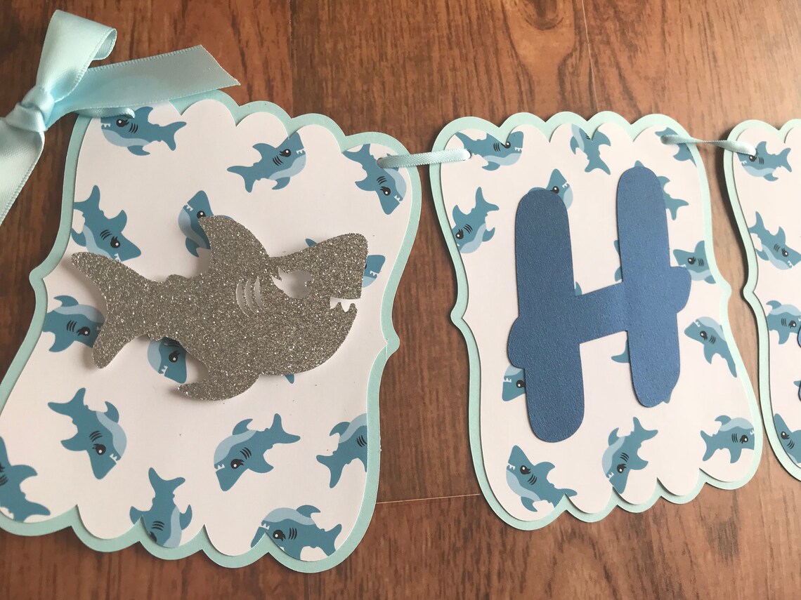 Baby Shark Birthday Banner, Shark Party Theme Decoration. - Etsy