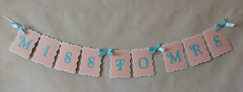 Miss to Mrs Banner Wedding Sign Blue and Pink Photo - Etsy
