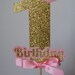 Glitter Number Cake Topper Pink and Gold Party Birthday - Etsy