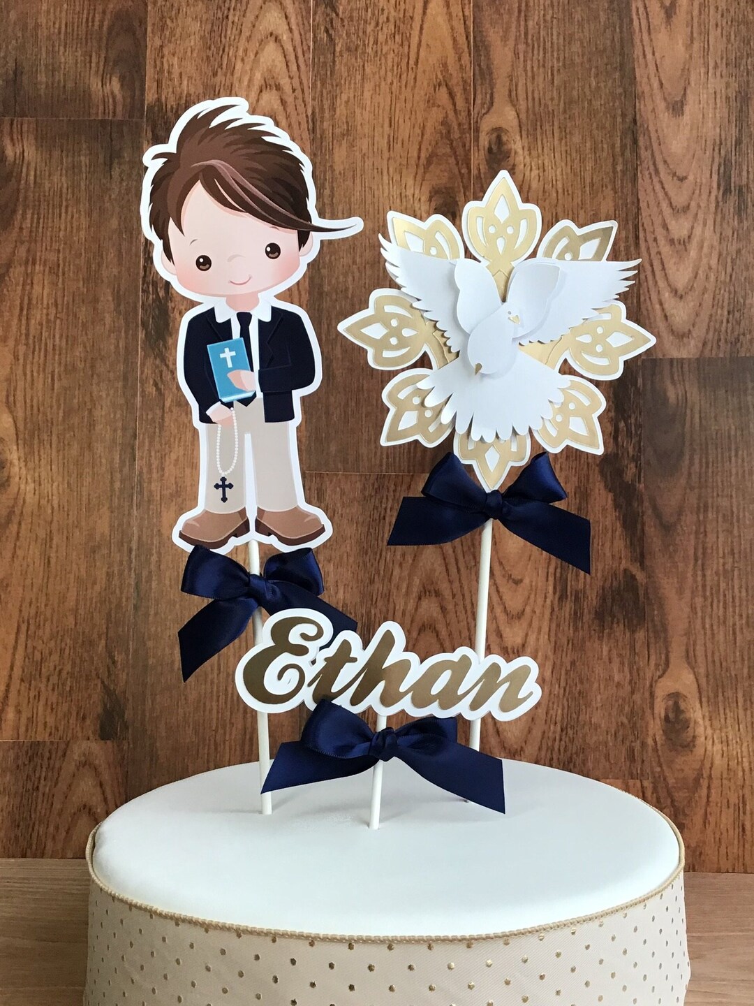 Communion Boy Custom Cake Topper, First Holy Communion- Confirmation ...