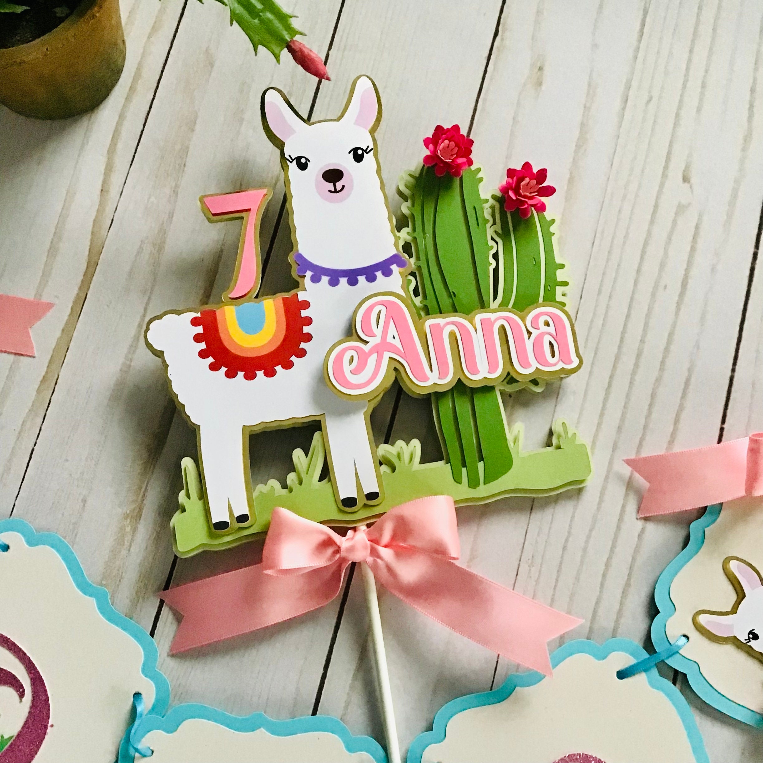 Llama Cake Topper Llama Birthday Party Cake Personalized. - Etsy