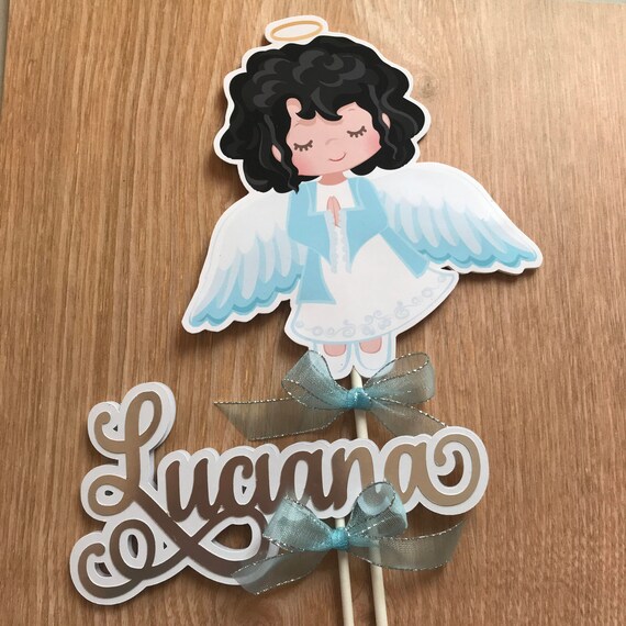 Christening Cake Topper Christening Angel Cake Topper Custom | Etsy