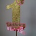 Glitter Number Cake Topper Pink and Gold Party Birthday - Etsy