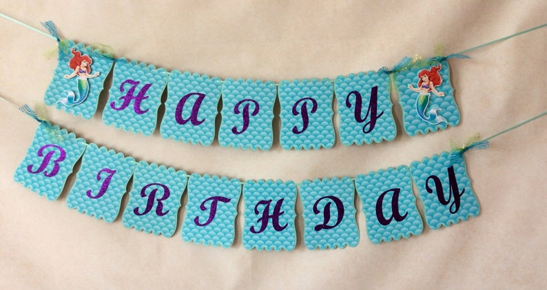 Little Mermaid Banner. Under the Sea Decor. Ariel Birthday - Etsy
