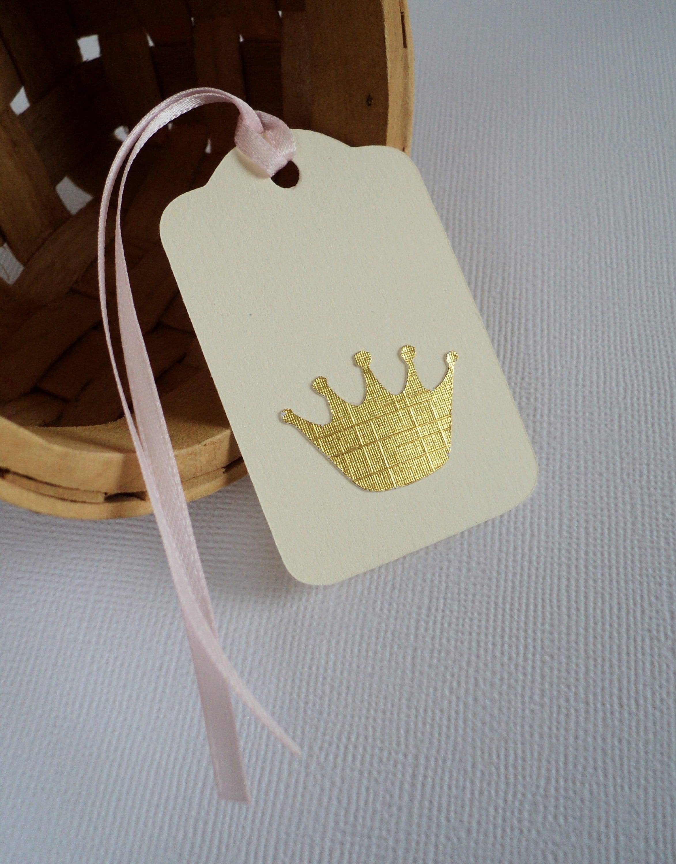 Gold Crown Tags Set of 12, Princess Birthday Decoration, Princess Baby ...