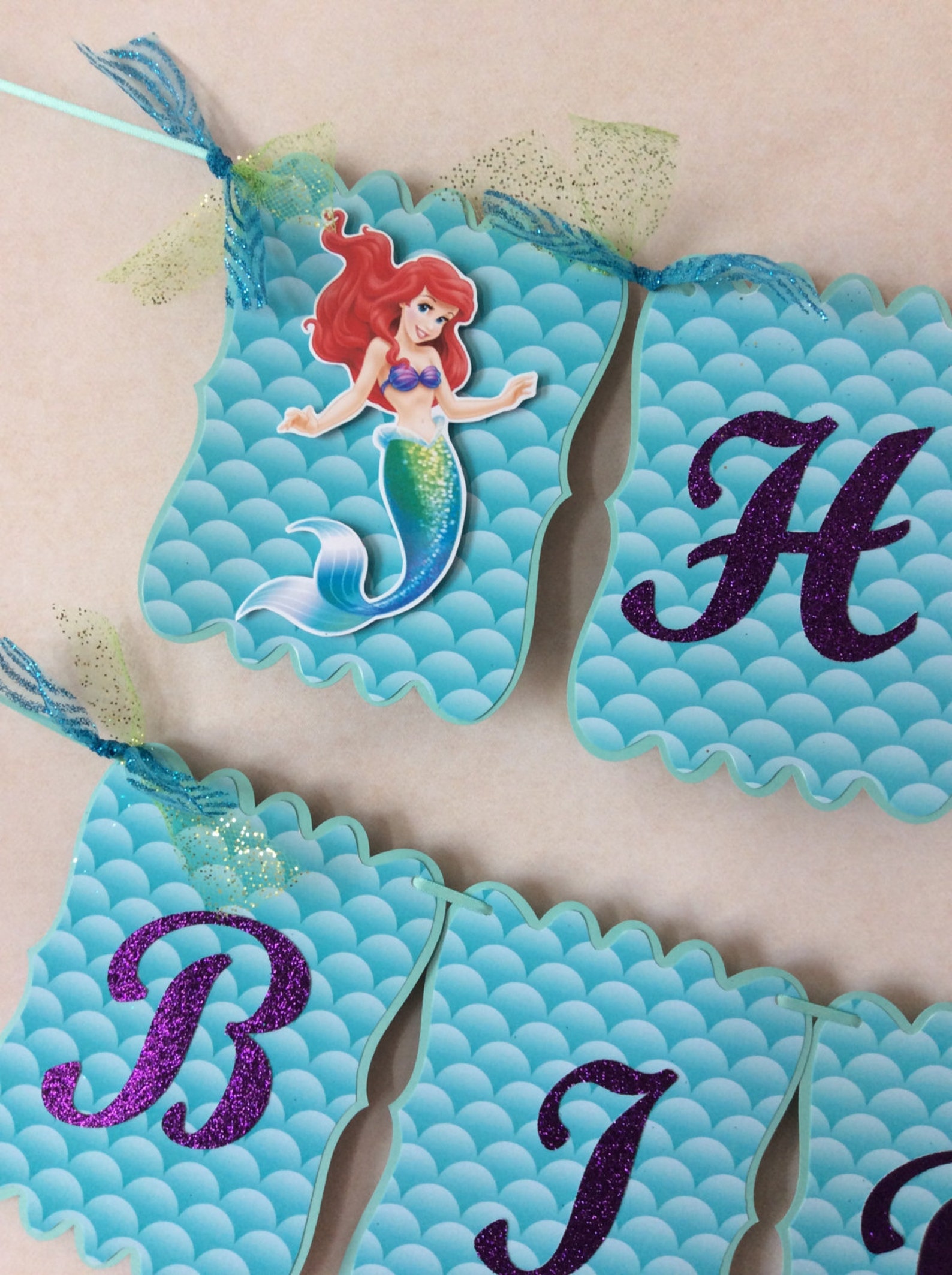 Little Mermaid Banner. Under the Sea Decor. Ariel Birthday - Etsy