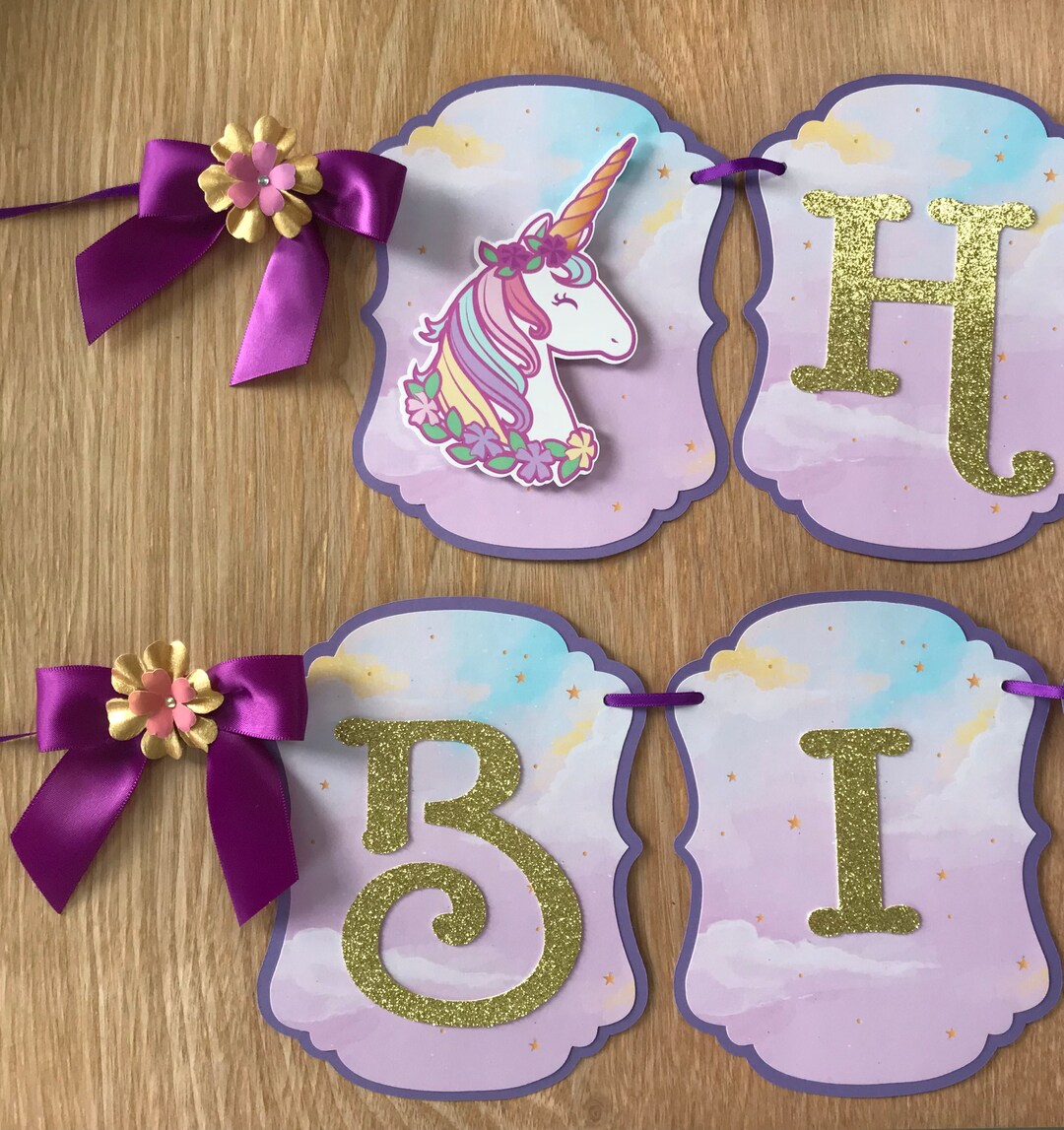 Unicorn Rainbow Banner, Unicorn Pastel Banner, Unicorn Theme Party ...