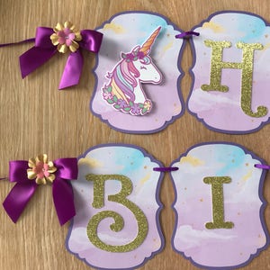 Unicorn Rainbow Banner, Unicorn Pastel Banner, Unicorn Theme Party ...