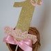 Glitter Number Cake Topper Pink and Gold Party Birthday - Etsy