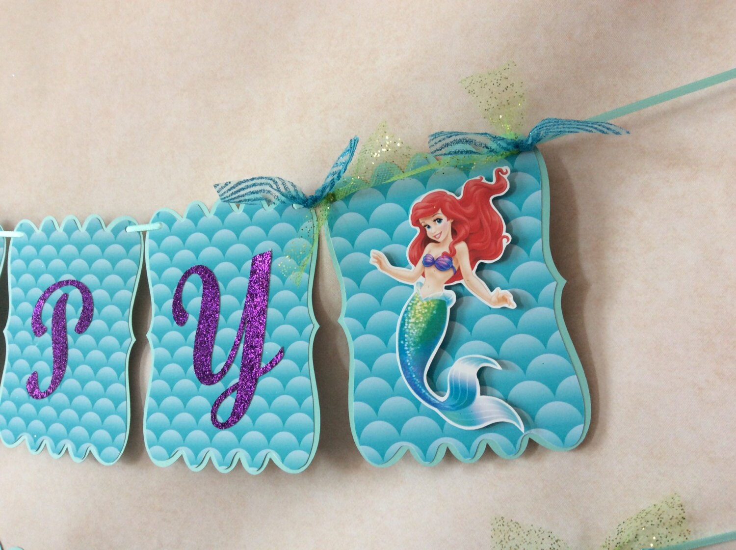 Little Mermaid Banner. Under the Sea Decor. Ariel Birthday | Etsy