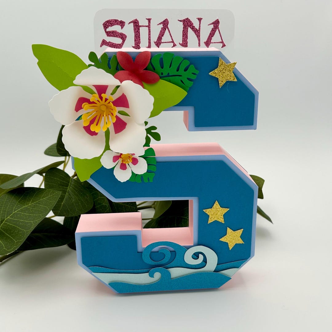 Custom Lilo & Stitch 3D Letter: Tropical Hawaiian Birthday Decoration ...