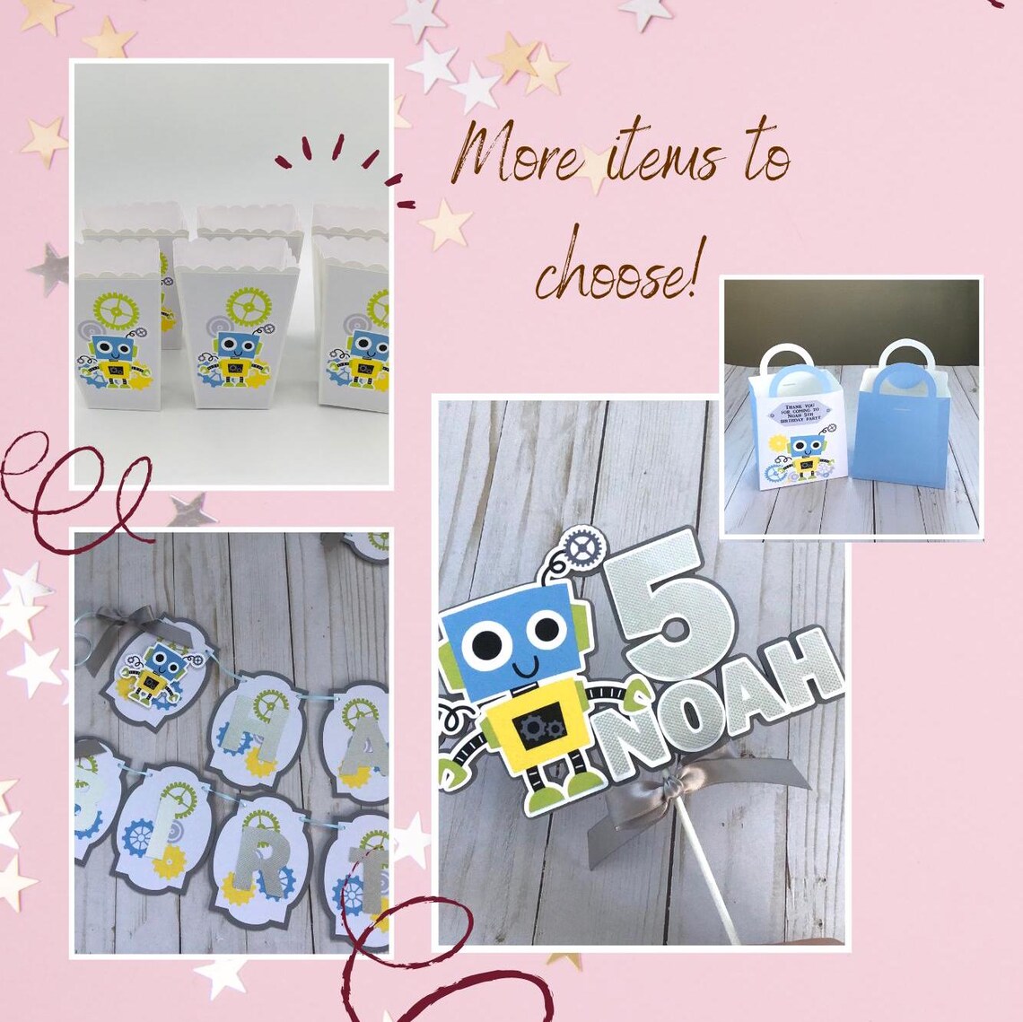 Robot Favor Tags: Birthday Party Thank You Tags, Set of 10 - Etsy